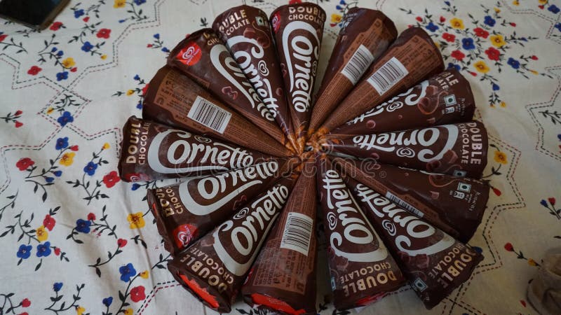 Ice Cream Cones Kept in a Circular Shape Stock Photo - Image of cones ...