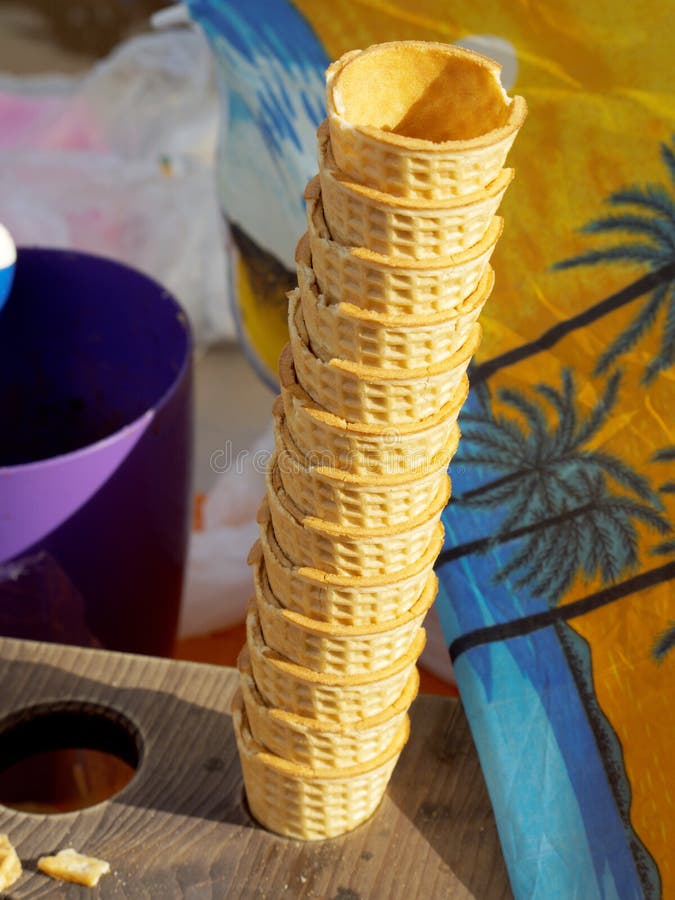 Ice cream cones stock photo. Image of empty, objects - 80893124