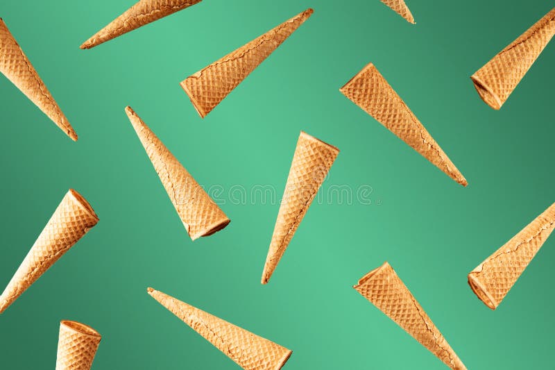 Ice Cream Cones Pattern. Green Gradient Background Stock Photo - Image of green, cones: 280435940