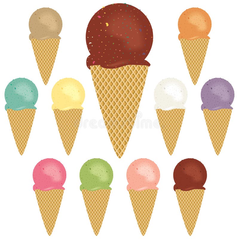 Ice Cream Cone Variety Stock Illustrations – 5,212 Ice Cream Cone ...