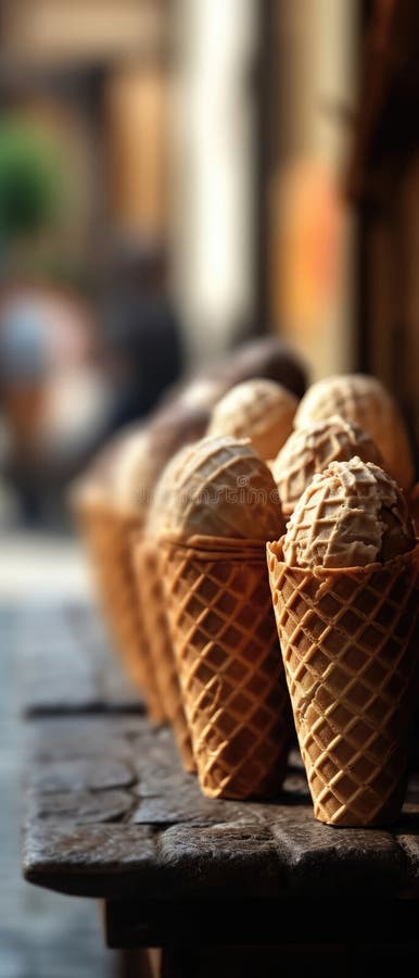 Ice Cream Cones on Stone Rustic Pub Mobile Wallpeper Postcard ...