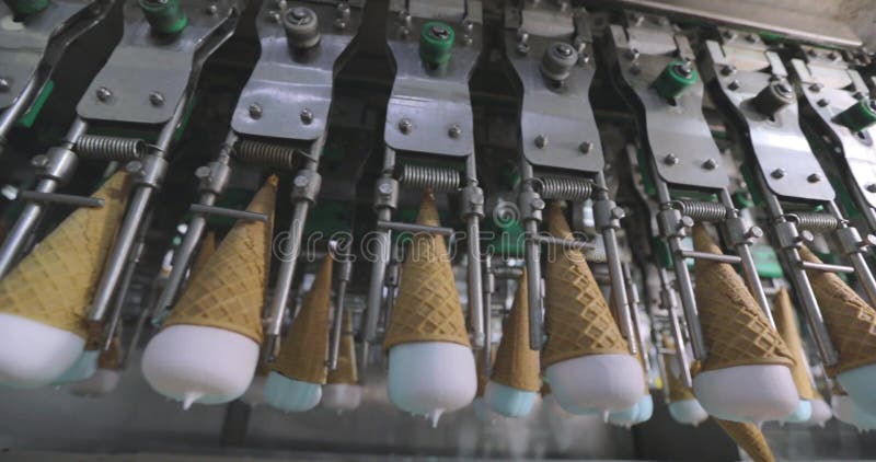 Ice Cream on the Conveyor Line. Ice Cream Cone on the Conveyor Stock ...