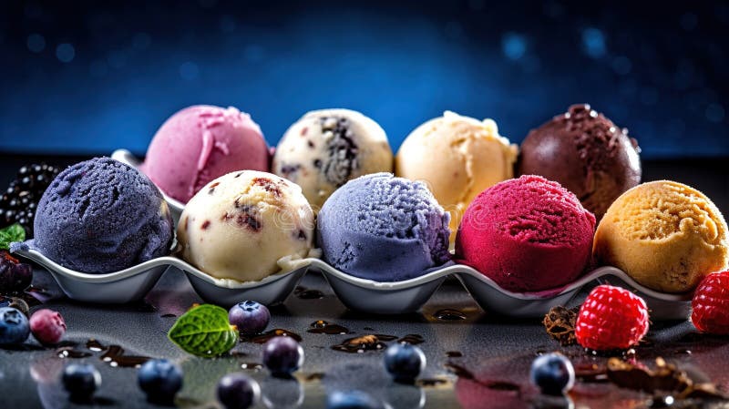 Ice Cream in a Creamer. Delicious Delicate Dessert. Generative AI Stock ...