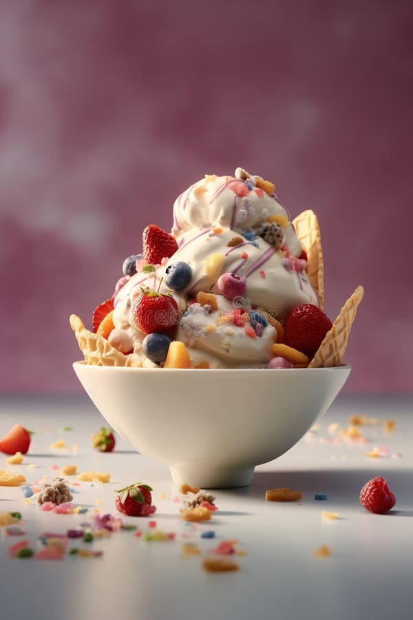 Ice Cream in a Creamer. Delicious Delicate Dessert. Generative AI Stock ...