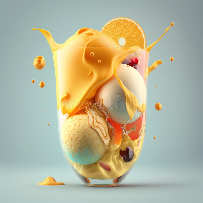 Ice Cream Creamy. Generative AI Stock Illustration - Illustration of ...