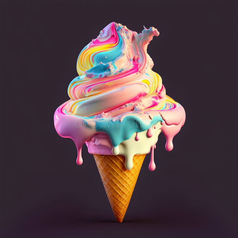 Ice Cream Creamy. Generative AI Stock Illustration - Illustration of ...