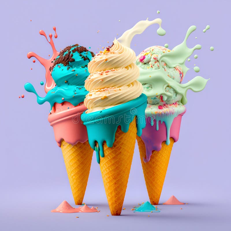 Ice Cream Creamy. Generative AI Stock Illustration - Illustration of ...