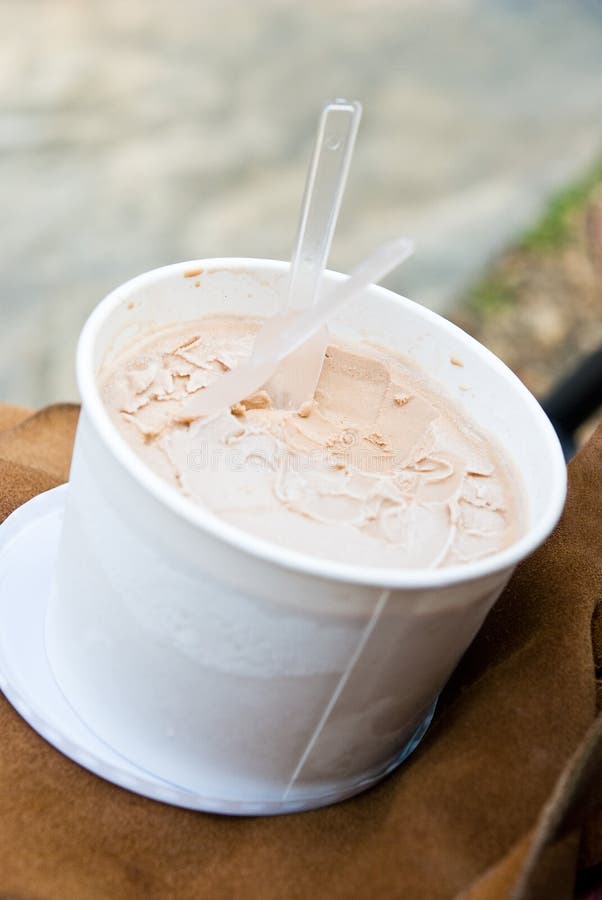 Ice cream cup stock image. Image of sweet, cream, spoon - 27084937