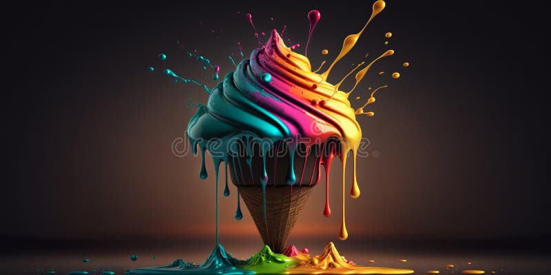 Ice Cream Cup Styling Generative AI Stock Illustration - Illustration ...