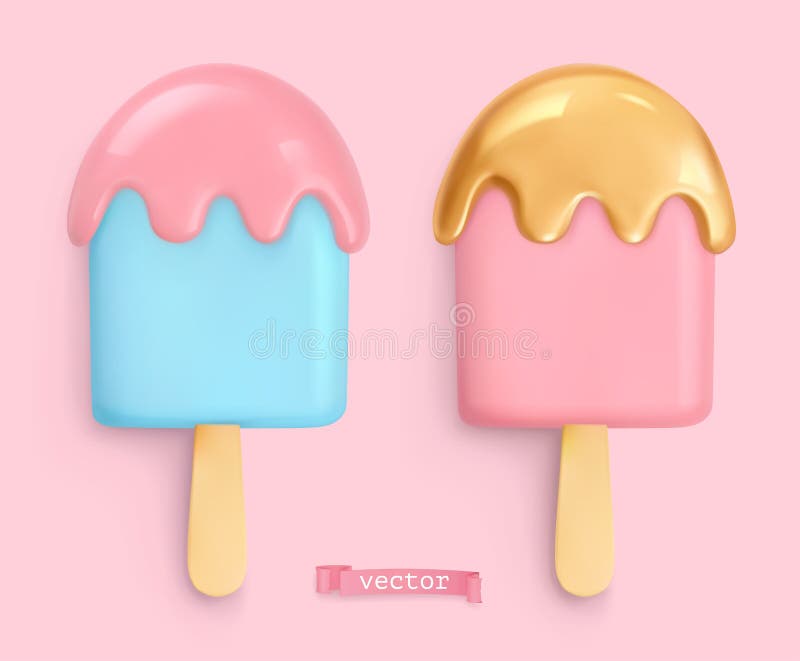 Ice Cream. 3d Vector Objects Stock Vector - Illustration of object ...