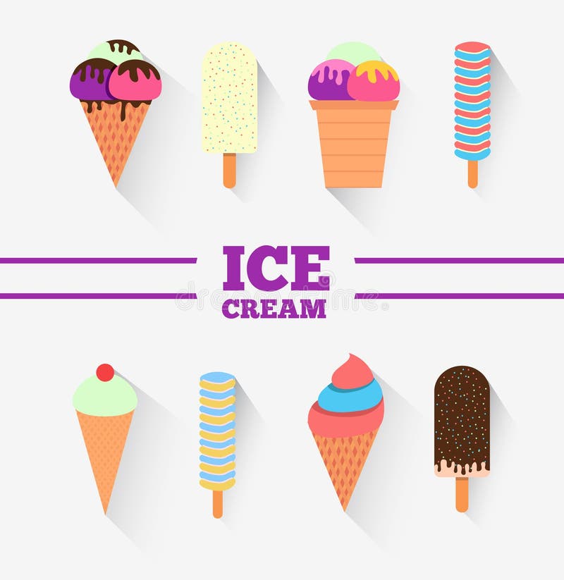 Ice-cream design set stock vector. Illustration of enjoyment - 56259451