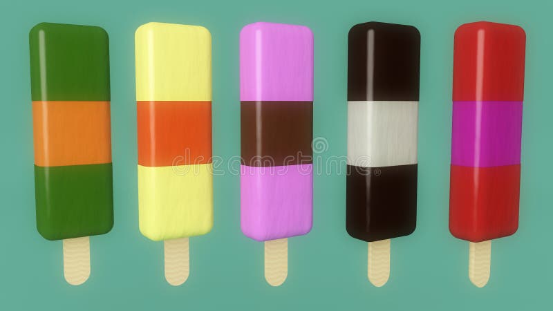 Ice Cream. Different Colors and Flavors Stock Photo - Image of dairy ...