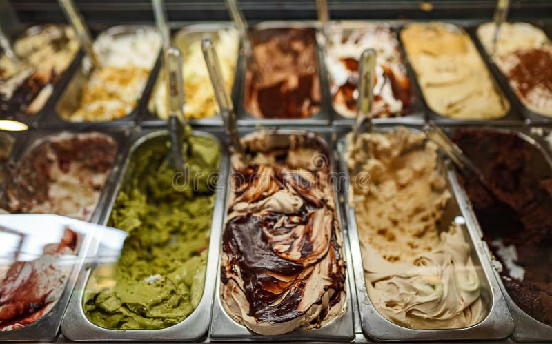 Ice Cream with Different Flavors Stock Photo - Image of dairy, colorful ...