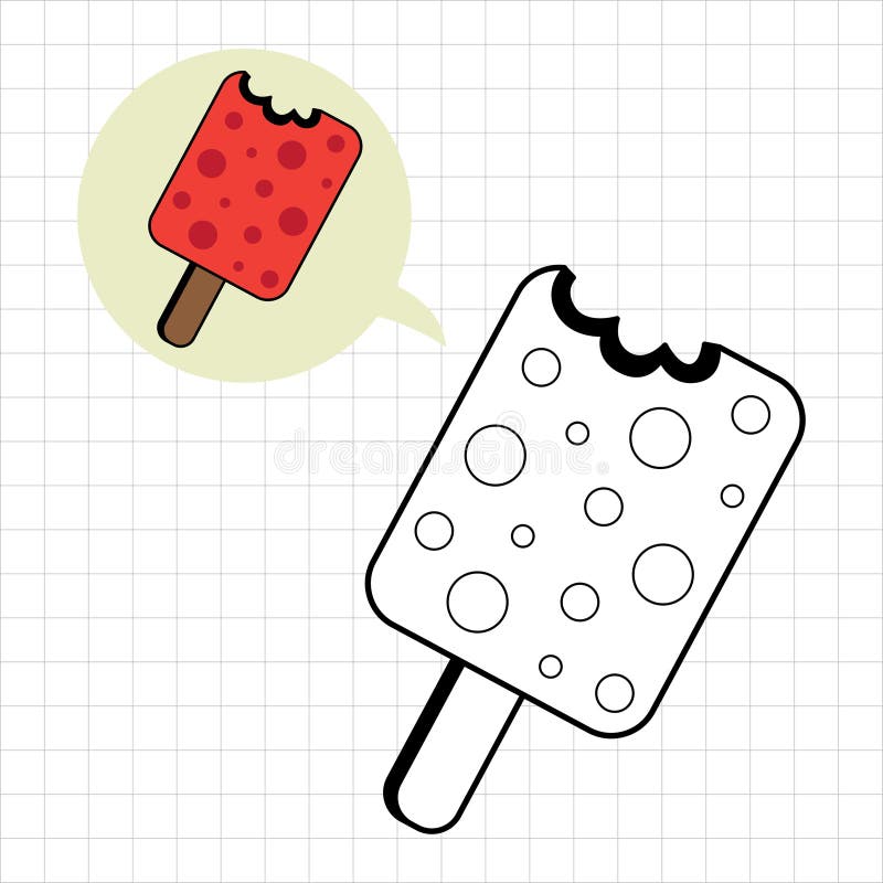 Ice Cream Drawing Coloring Children Stock Vector - Illustration of ...