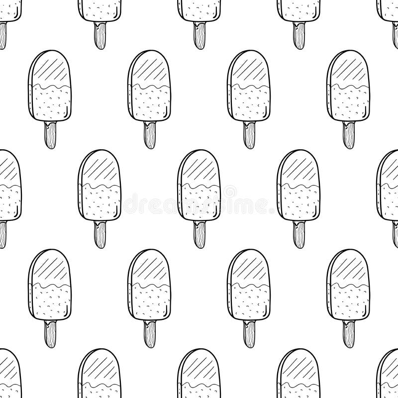 Ice Cream Easy Pattern Linear-37 Stock Vector - Illustration of frozen ...