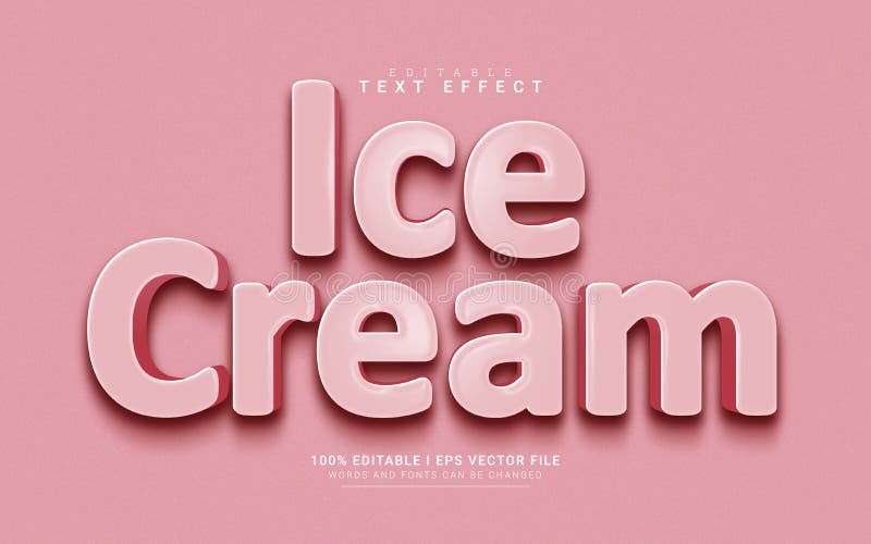 Editable Text Effect Ice Cream Logo Stock Illustrations – 59 Editable ...