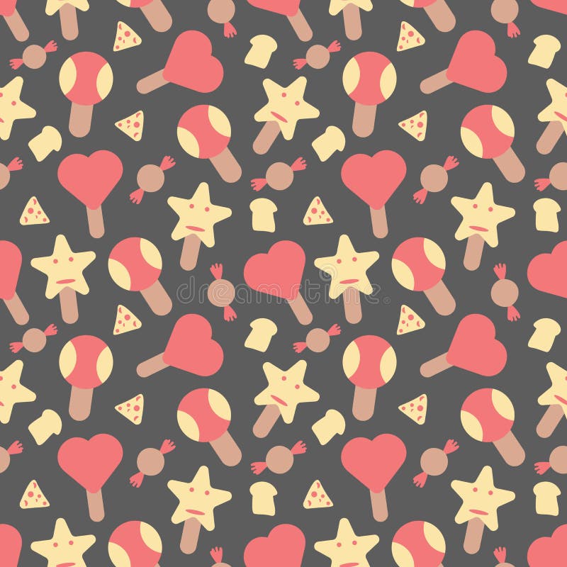 Ice Cream Elements Seamless Pattern Background Stock Vector ...