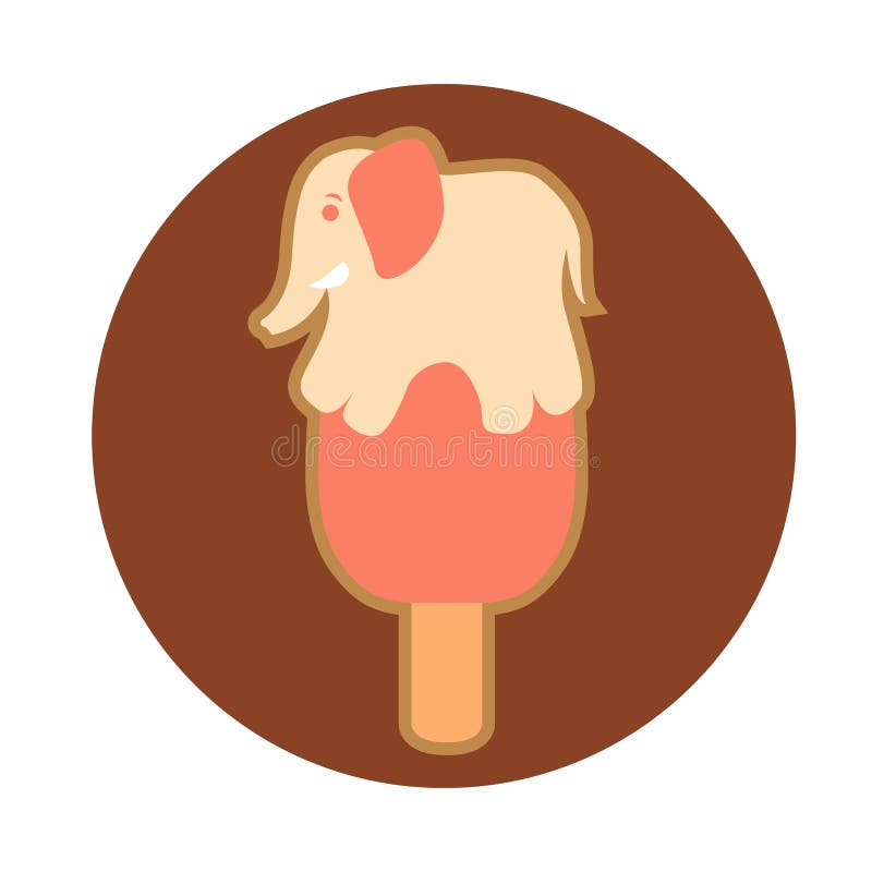 Ice Cream Elephant Stylized Vector Style Flat Stock Vector ...