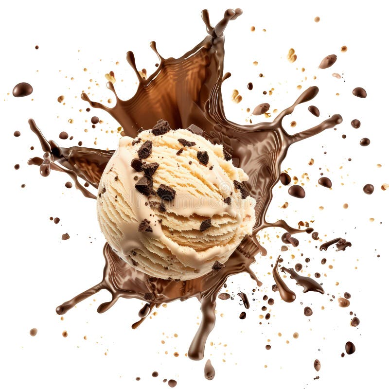 Ice Cream Explosion Isolated on Transparent Background. Stock ...
