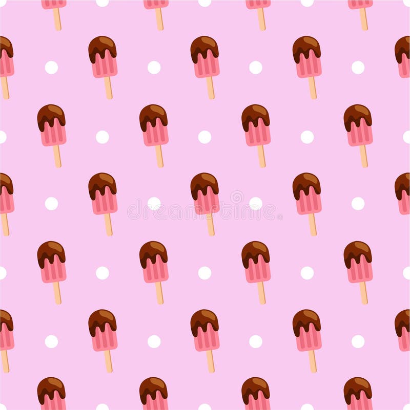 Graphic Ice Cream Fabric Pattern with Circle 2 Stock Vector ...