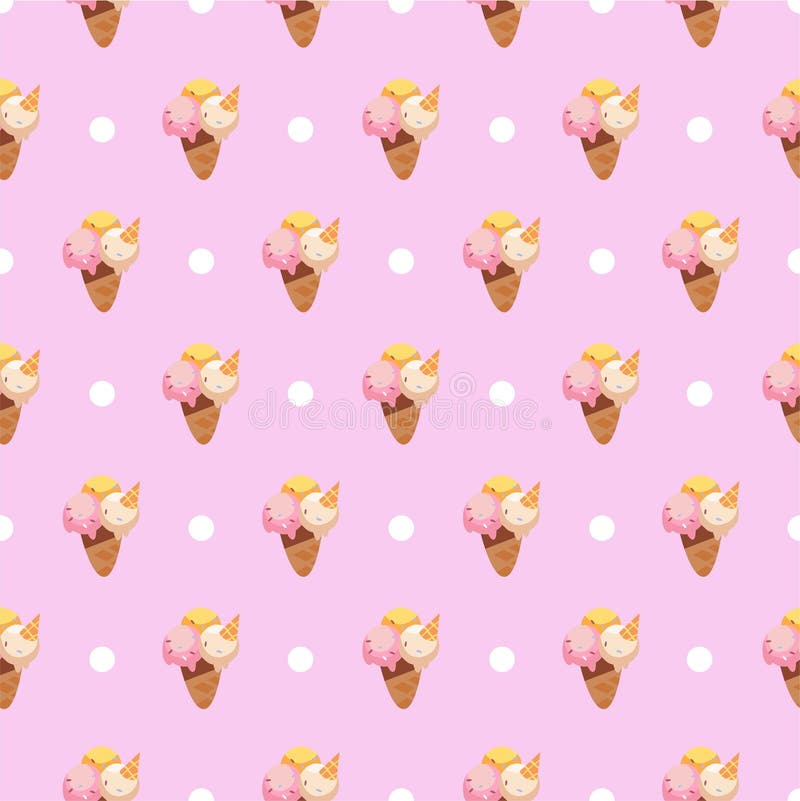 Graphic Ice Cream Fabric Pattern with Circle 4 Stock Vector ...