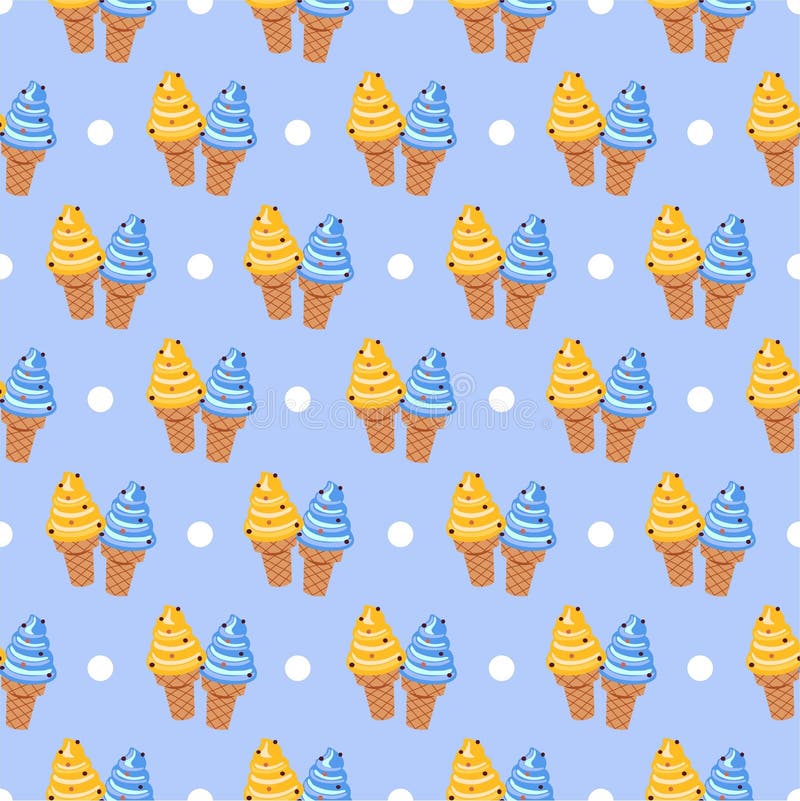 Graphic Ice Cream Fabric Pattern with Circle 6 Stock Vector ...