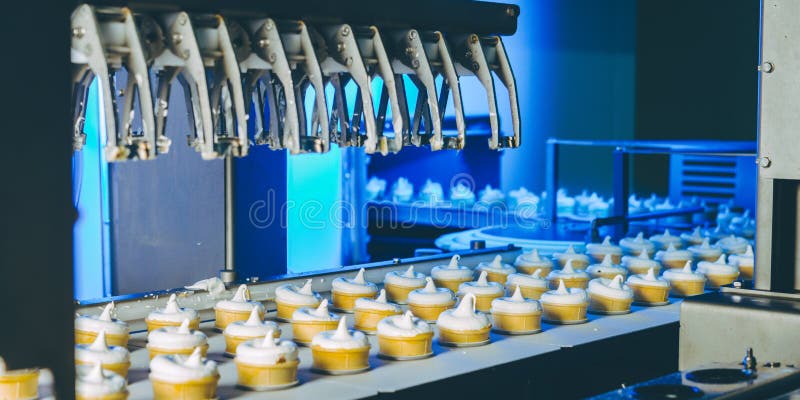 Ice Cream Factory Process Making Conveyor Modern Stock Image - Image of ...