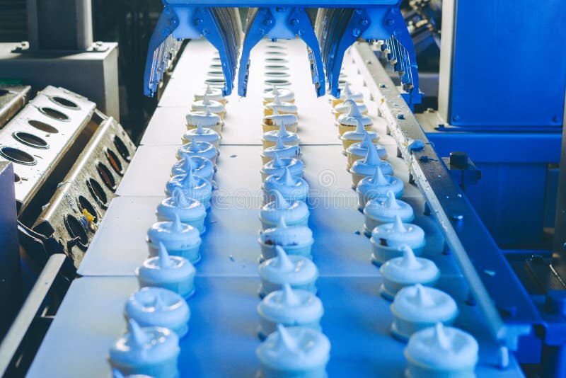 Ice Cream Factory Process Making Conveyor Modern Stock Image - Image of ...
