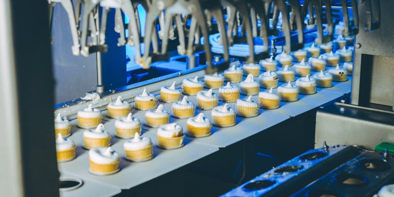 Ice Cream Factory Process Making Conveyor Modern Stock Image - Image of ...