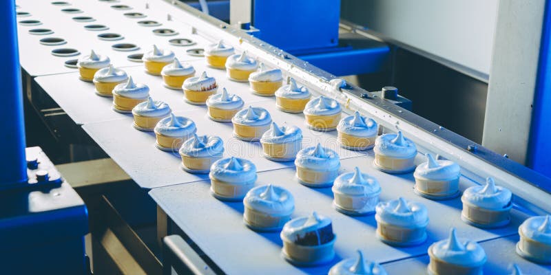 Ice Cream Factory Process Making Conveyor Modern Stock Image - Image of ...