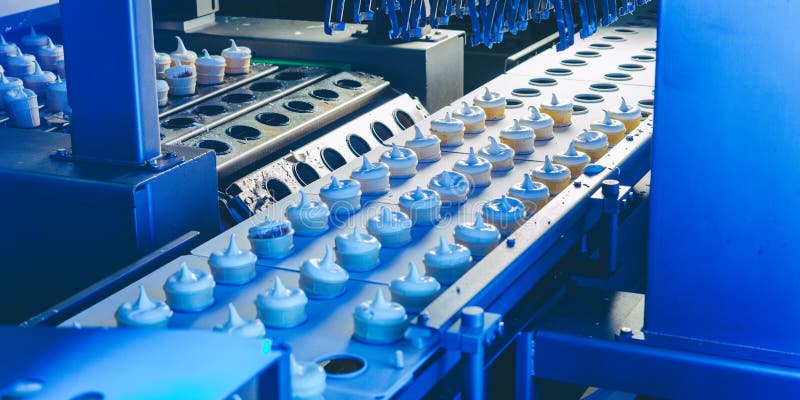 Ice Cream Factory Process Making Conveyor Modern Stock Image - Image of ...