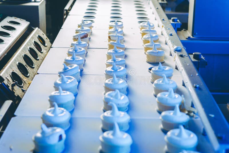 Ice Cream Factory Process Making Conveyor Modern Stock Image - Image of ...