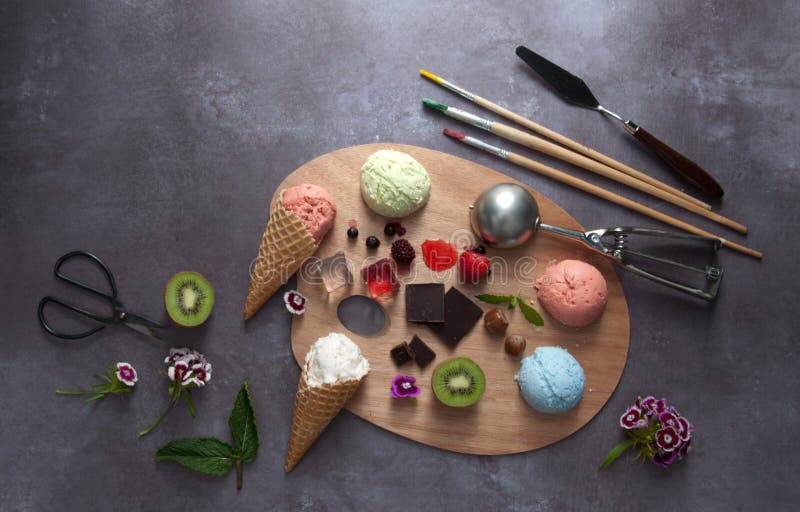 Ice Cream Palette of Flavours Stock Image - Image of palette, copy ...