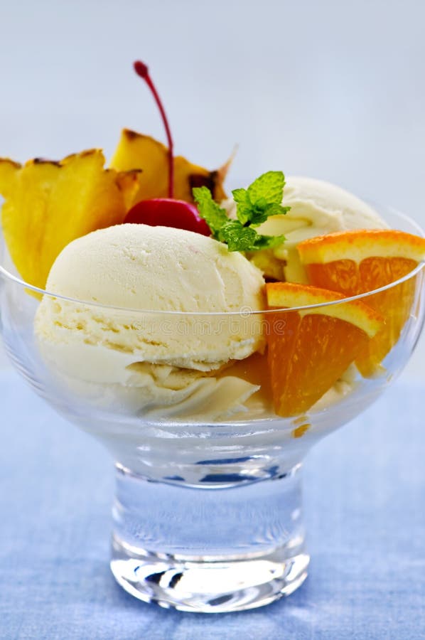 Ice cream with fruit stock image. Image of hungry, fattening - 11896979