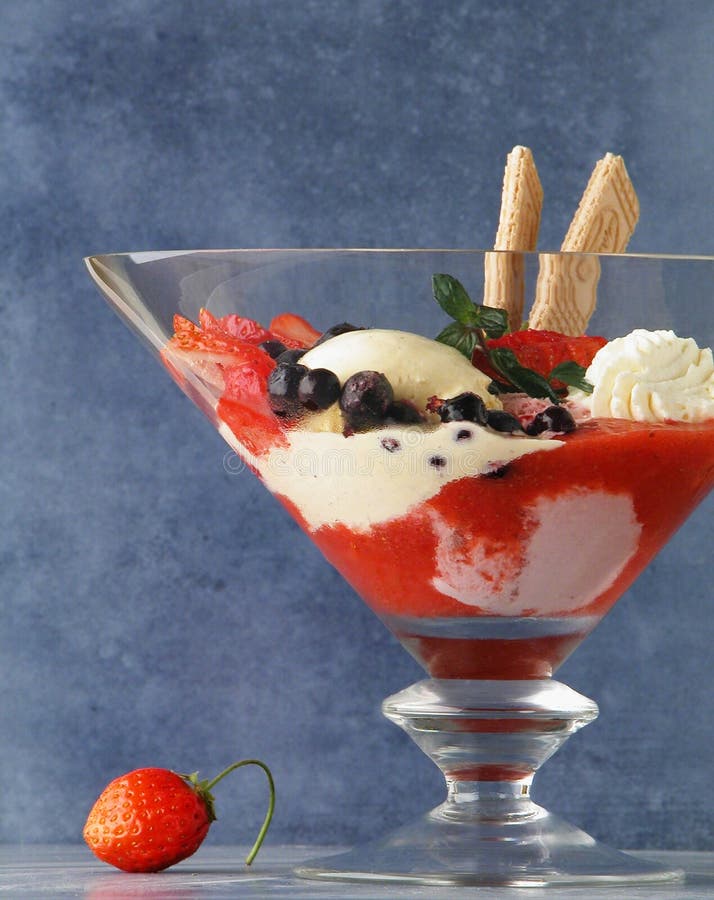 Ice cream in glass stock image. Image of fruit, banana - 1821649