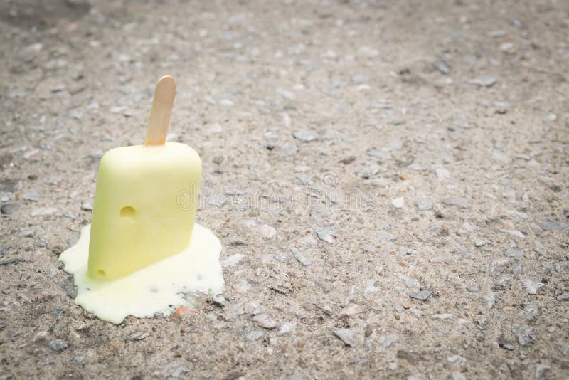 Ice cream on the ground. stock image. Image of melt, copy - 82754163