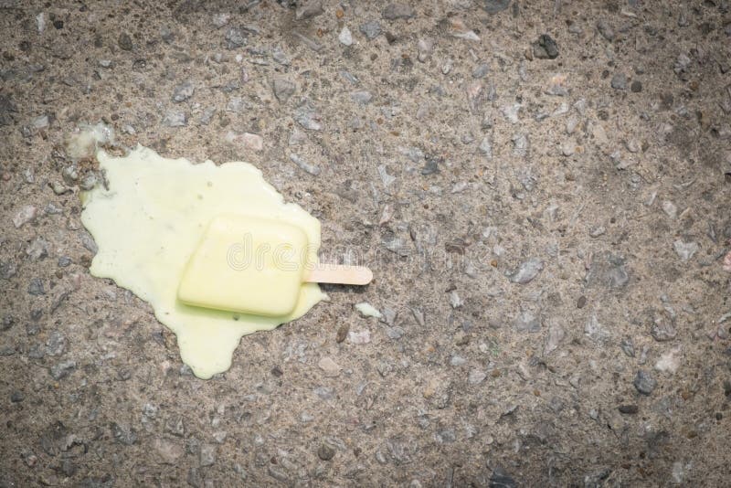 Ice cream on the ground. stock image. Image of melt, copy - 82754163