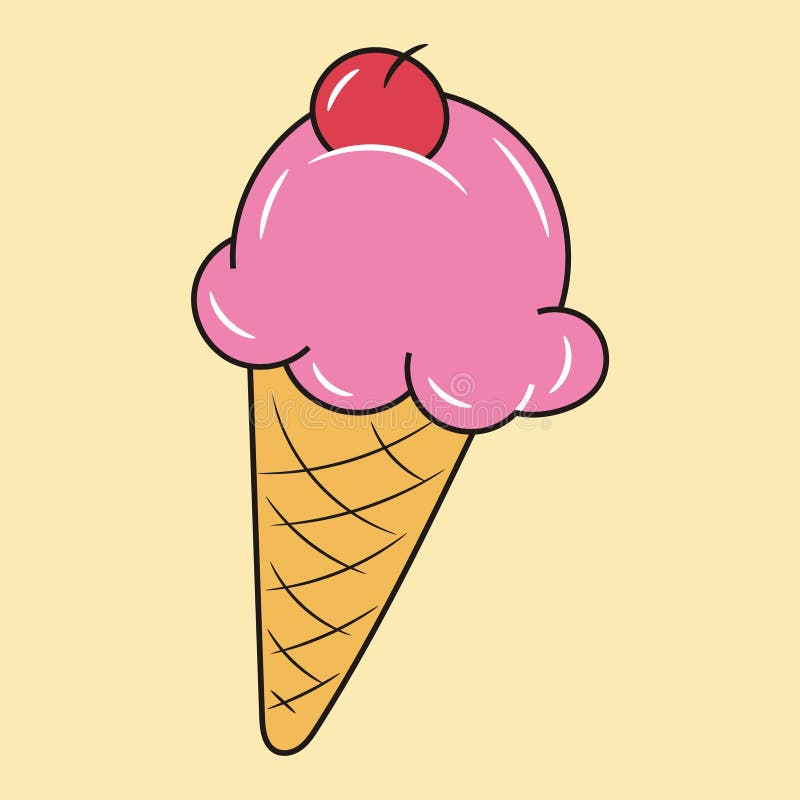 Simple Ice Cream, Hand Drawn Vector Illustration Stock Vector ...