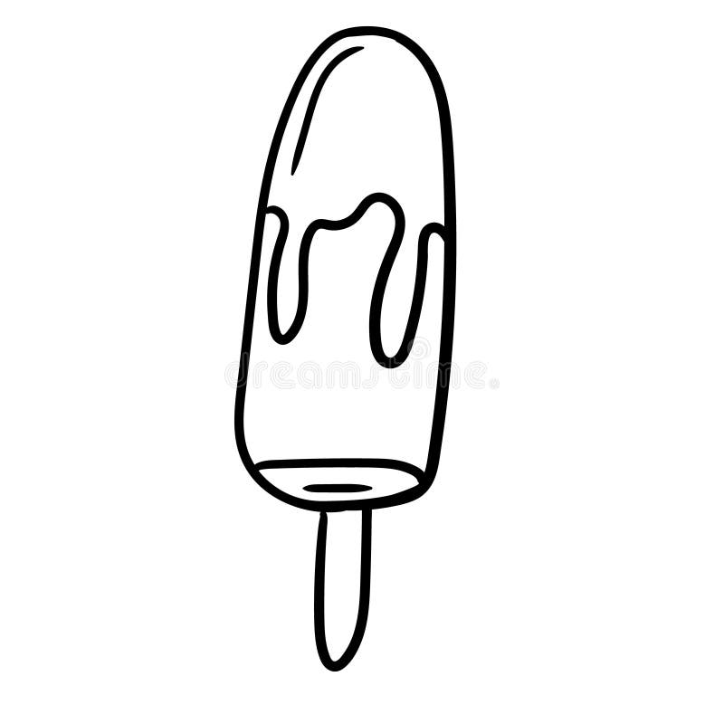 Ice Cream Hand Drawn Vector Doodle Illustration. Cartoon Ice Cream ...