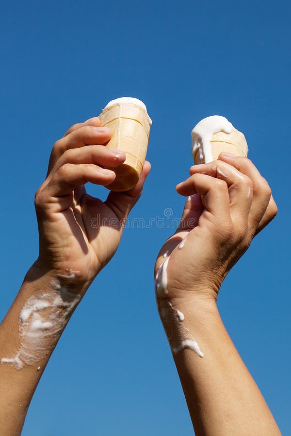 Ice cream in hand. stock photo. Image of treat, palm - 31452810