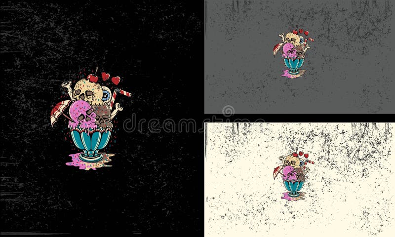 Ice Cream with Head Skull Vector Artwork Design Stock Vector ...