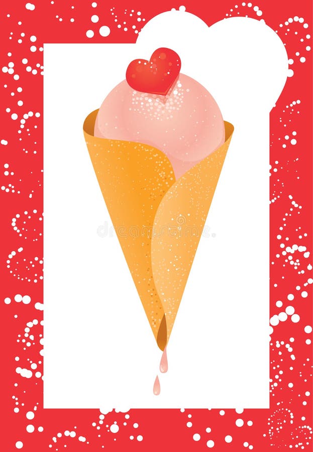Ice cream and heart stock vector. Illustration of stick - 73521566