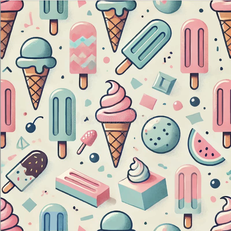 Ice Cream I Scream Background Print Design in Vector Stock Vector ...