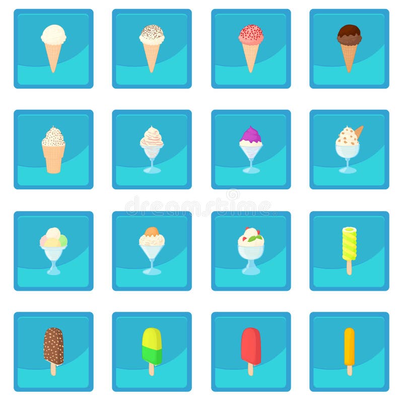 Ice cream icon blue app stock vector. Illustration of mixed - 92470593