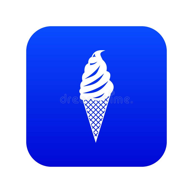 Ice Cream Icon Digital Blue Stock Vector - Illustration of icon, scoop ...