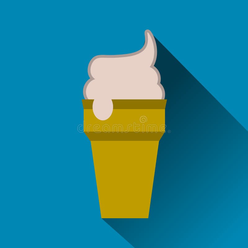 Ice Cream Icon with Long Shadow Stock Vector - Illustration of ...