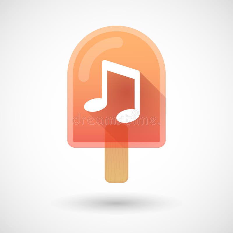 Ice Cream Icon with a Music Note Stock Illustration - Illustration of ...