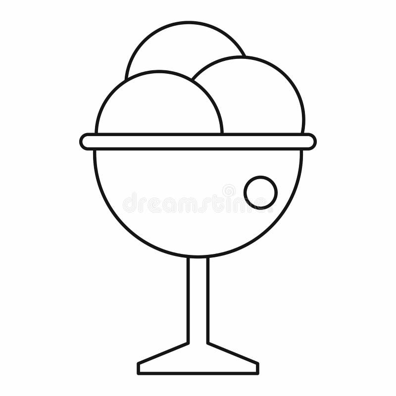 Ice Cream Icon, Outline Style Stock Vector - Illustration of editable ...