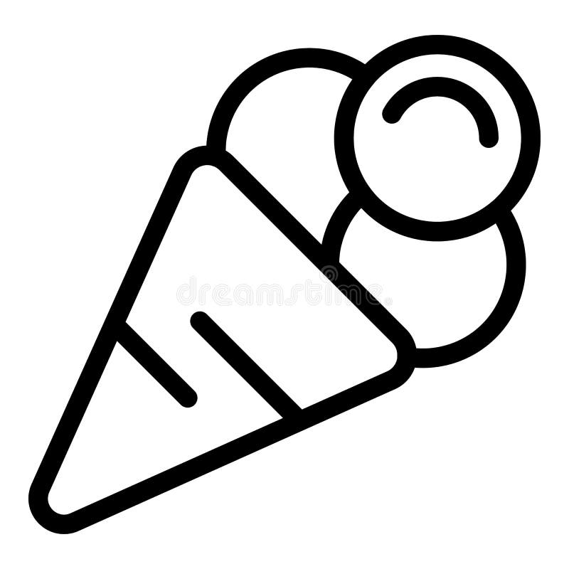 Ice Cream Icon, Outline Style Stock Vector - Illustration of isolated ...
