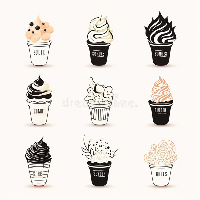 Ice Cream Icon Set. Collection of Ice Cream Icons Stock Illustration ...